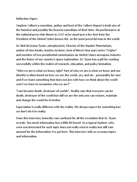 Interview Reflection Pdf