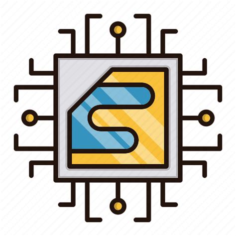 circuit electronics microscheme processor icon download on iconfinder