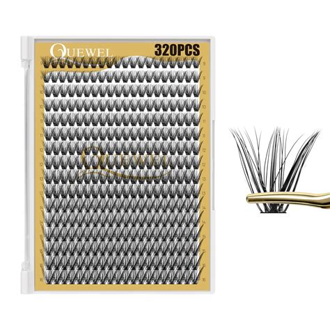 Quewel Lash Clusters 320pcs Cluster Lashes 40d D Curl Lash Clusters