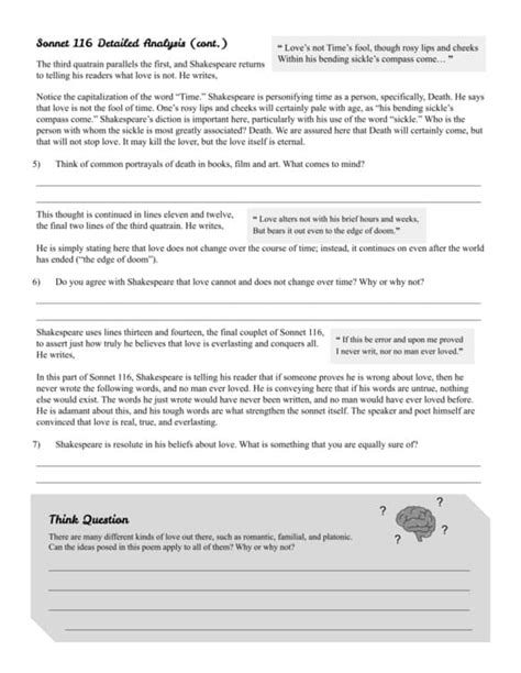 Sonnet 116 Analysis Bundle By Mr Gs Classroom Tpt