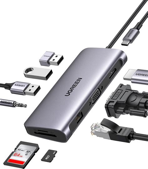 UGREEN Hub USB C estação de acoplamento USB C 10 em 1 monitor duplo