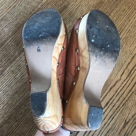 Aldo Shoes Aldo Clogs Mules Brown With Wooden Heel Poshmark