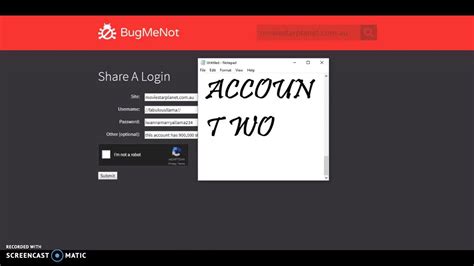 Registering A Fake Account On BugMeNot YouTube