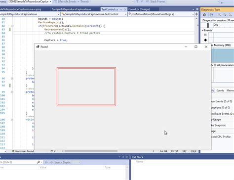 Net Framework The Capture Property Is Not Taken Into Account When A Control Handle Is