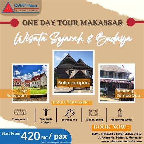 One Day Tour Makassar Wisata Sejarah Dan Budaya Tempat Rental Bus