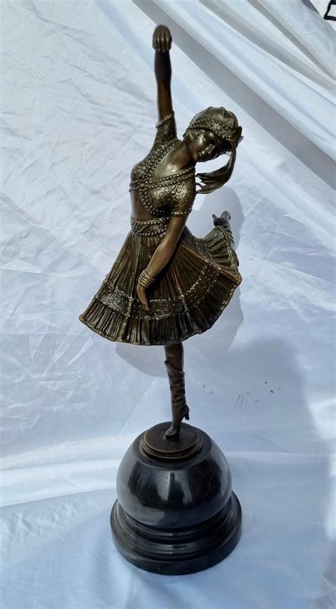 Art Deco Bronze Figure Dancer By Demetre Chiparus For Sale At 1stdibs