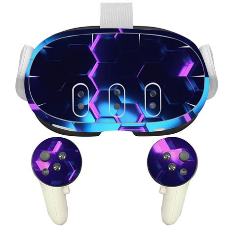 Futuristic Hex Vinyl Skin For Oculus Quest 3 Vr Headset And Controller