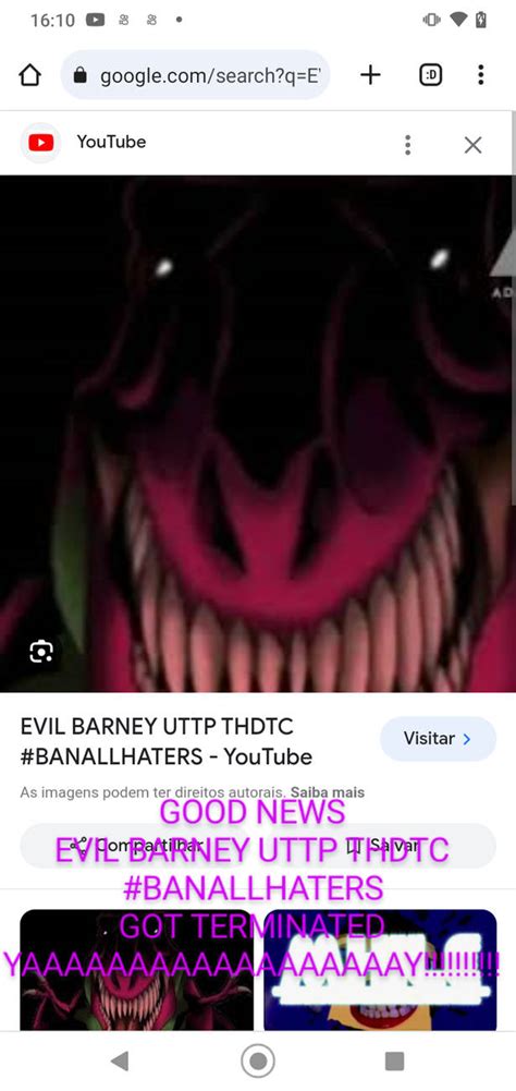 Good News Evil Barney Uttp Thdtc Got Terminated By Evelynobjectshowyt On Deviantart
