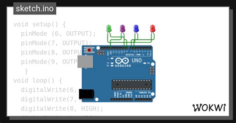 Multiple Leds 4 Wokwi Esp32 Stm32 Arduino Simulator