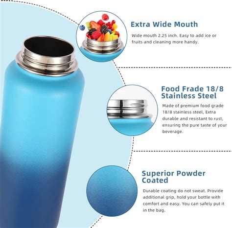 Buy Volhoply Insulated Water Bottles Bulk 4 Pack 40 Oz Stainless Steel