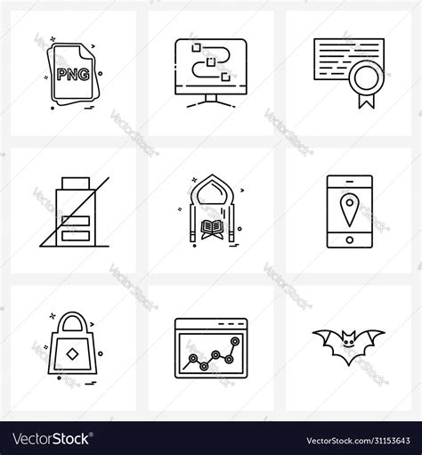 Isolated Symbols Set Simple Line Icons Of Vector Image