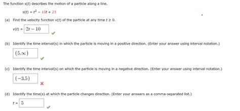 Solved The Function S T Describes The Motion Of A Particle Chegg