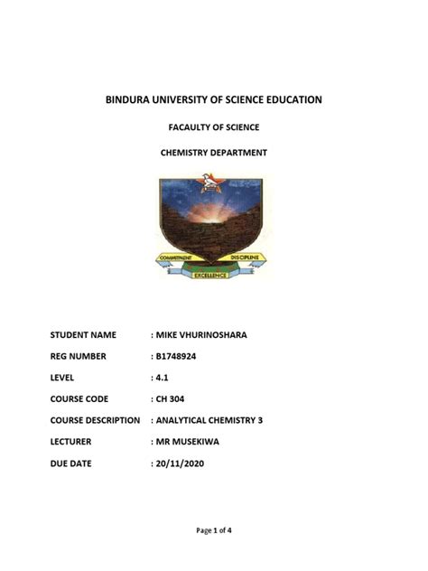 Analytical 3 Assignment 1 Pdf Chromatography Mass Spectrometry