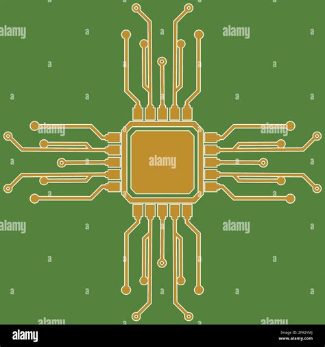 Flat Microelectronics Circuits Circuit Board Vector Green Background Stock Vector Image And Art