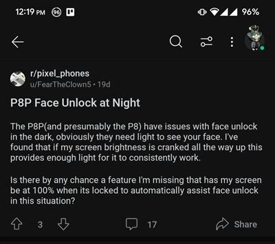 Pixel 8 Face Unlock Not Working Reliably In Low Light Conditions