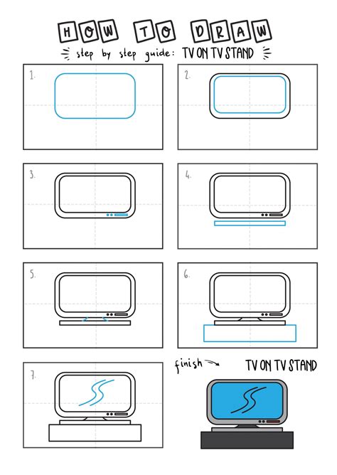 Television Drawing Easy Step By Step