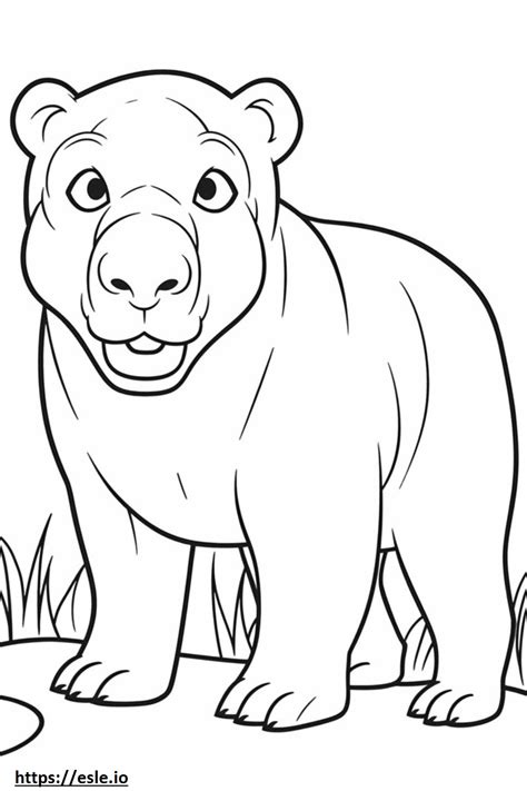 Procoptodon Cute Coloring Page