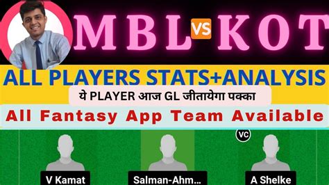 MBL VS KOT MBL VS KOT DREAM11 TEAM PREDICTION Navi Mumbai Premier