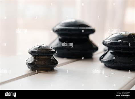 Set Of Black Silicone Vacuum Suction Massaging Cups Anti Cellulite