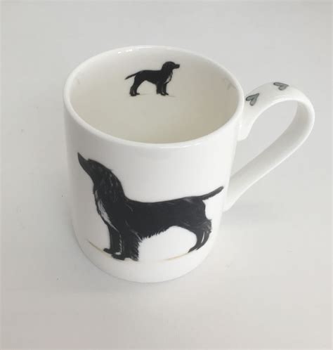Black Cocker Spaniel Bone China Mug Gabriella Shaw Ceramics
