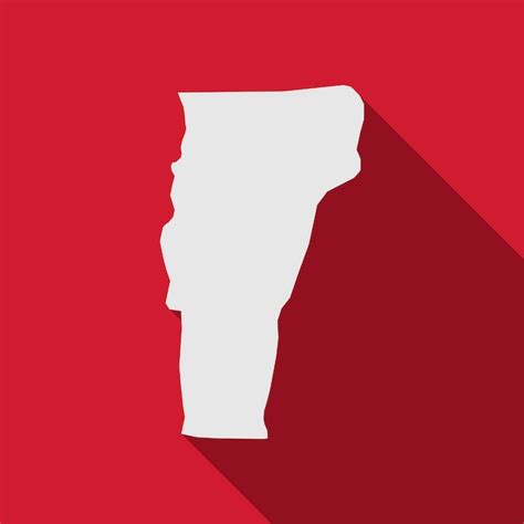 Mapa Del Estado De Vermont Con Una Larga Sombra Vector Premium