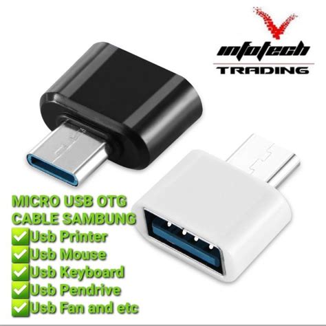 Ready Stock Type C Micro Usb Otg On The Go Cable Support Android Phone Connect Printer Usb