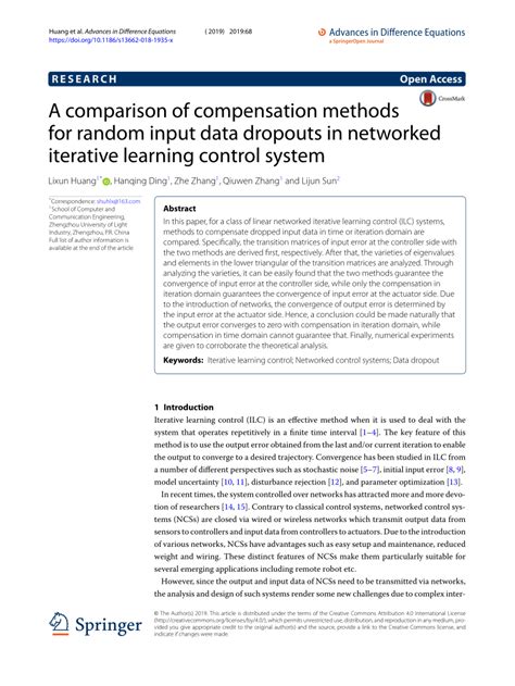 Pdf A Comparison Of Compensation Methods For Random Input Data