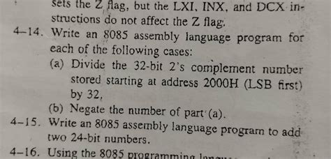 Solved Structions Do Not Affect The Z Flag 4 14 Write An Chegg