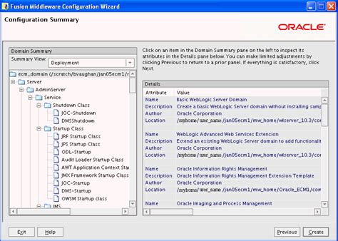 Oracle Enterprise Content Management Suite Configuration Screens