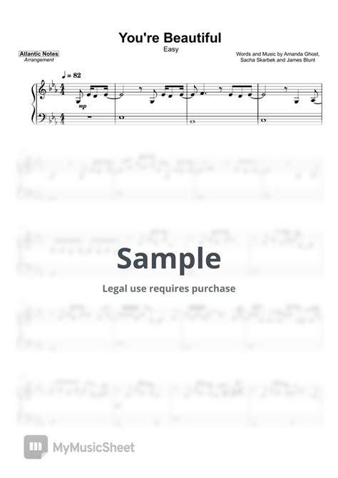 James Blunt Youre Beautiful Sheets By Atlantic Notes