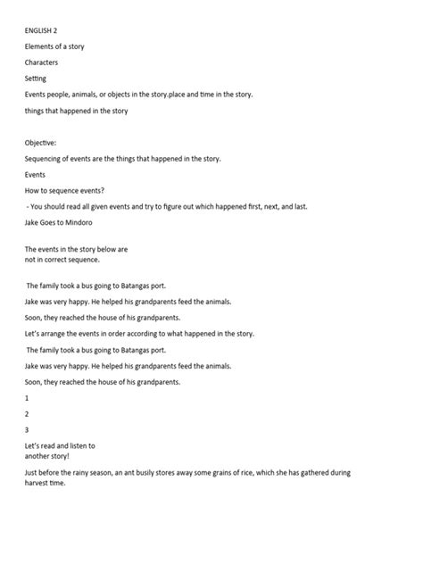 sequencing of events pdf