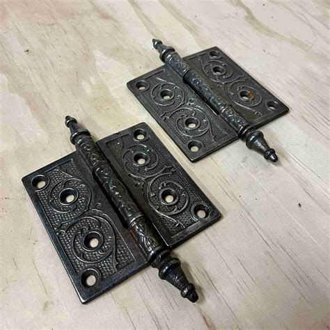 Antique Victorian Vine Pattern Hinges 4 X 4 Historic House Salvage