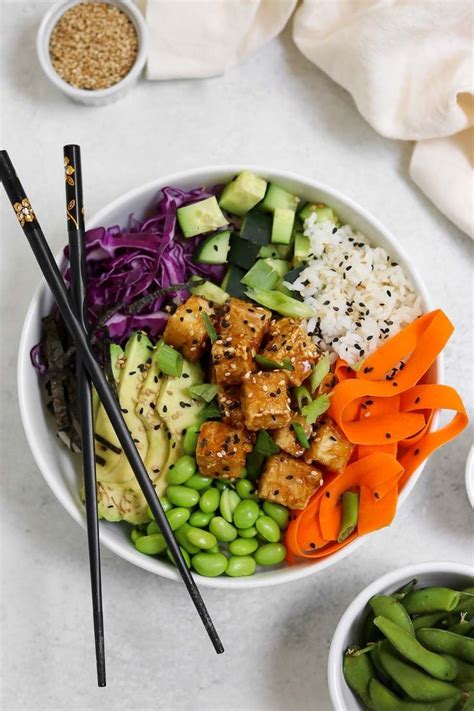 Vegan Tofu Poke Bowl Recipe Vegan Salad Recipes Plant Based