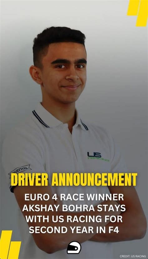 Confirmed Akshay Bohra Stays With Us Racing For 2024 Italian F4 Season