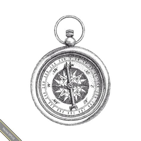 Compass Black White Stock Illustrations 21677 Compass Black White