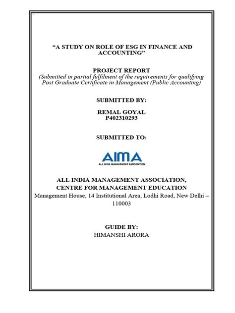 Aima Final Project Report Pdf Risk Governance