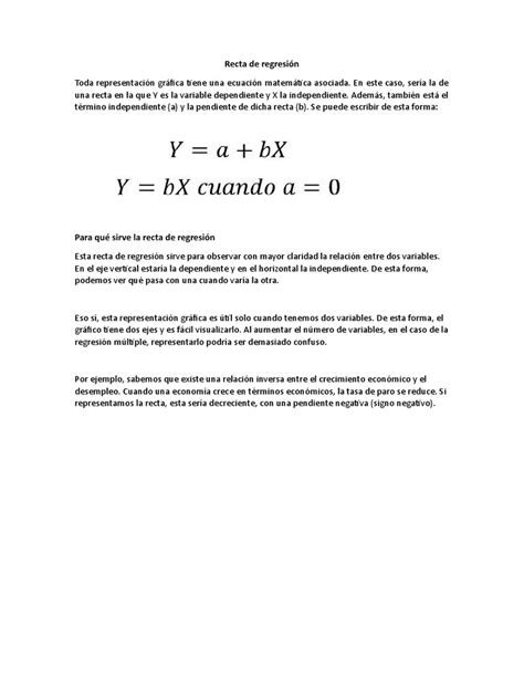 Recta De Regresión Pdf