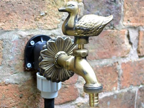 Duck Ornamental Garden Tap Brass Colour Access Garden Products
