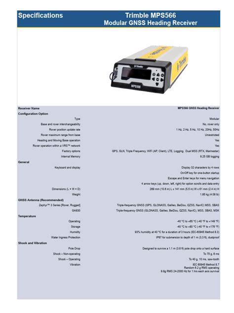 Civil Spec Sheet Trimble Mps566 Modular Gnss Heading Receiver En Pdf Global Positioning