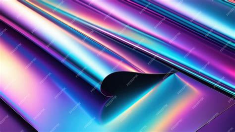 A Vibrant Iridescent Surface With Flowing Curves And Reflections