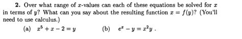 Solved Over What Range Of X Values Can Each Of These Chegg Com