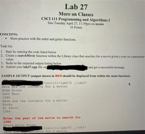 Solved Lab 27 More On Classes Csci 111 Programming And