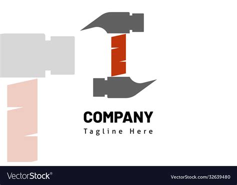 Double Hammer Logo Template Royalty Free Vector Image
