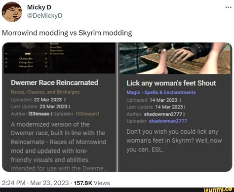 Micky DelMickyD Morrowind Modding Vs Skyrim Moddi Dwemer Race