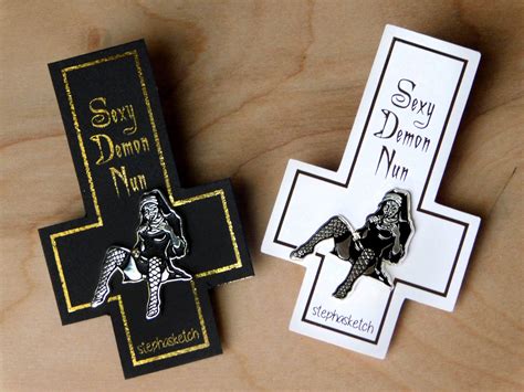 Sexy Nun Pin Horror Pin Nun Demon Pin Up Enamel Pin Etsy