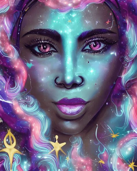 Cosmic Priestess Digital Graphic · Creative Fabrica