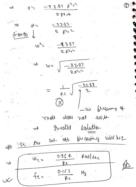 Solved Derive The Theoretical Expression For The Cut Off Frequency Of Course Hero