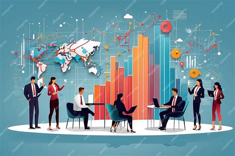 Premium Ai Image Teamwork And Data Analysis Concept Business Delineation Illustration Big Data