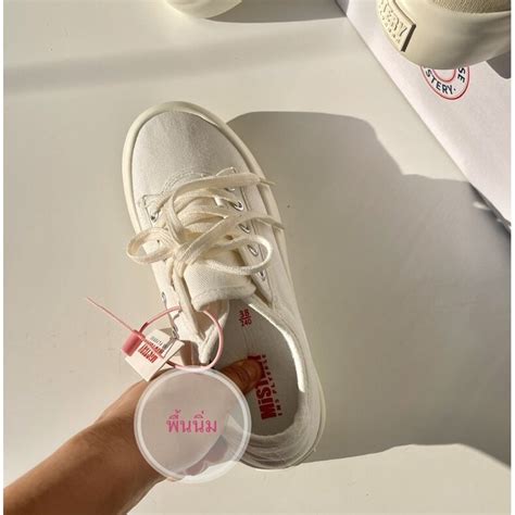 พร้อมส่ง รองเท้าผ้าใบ พื้นนุ่ม ผ้านิ่ม แบรนด์ Mistery สีขาว รุ่น Noom