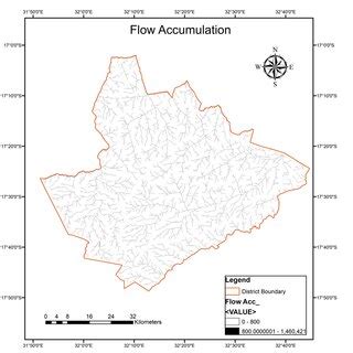 Flow Accumulation Map For The Study Area Generated Using ArcGIS Download Scientific Diagram